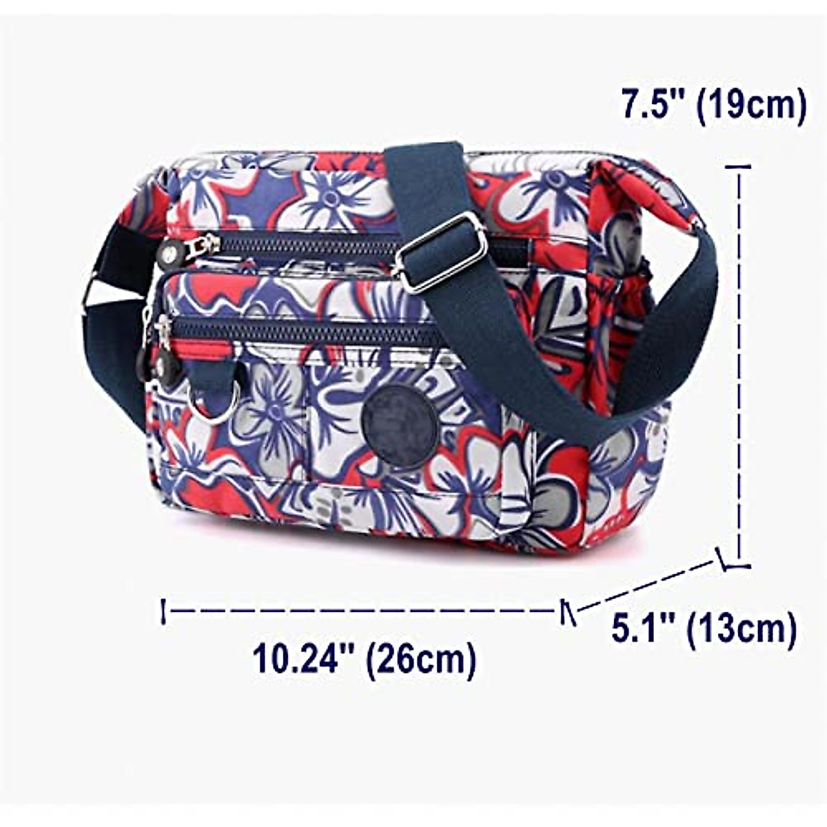 Crossbody Bag for Women Waterproof Multi-Pocket Messenger Bag Large Capacity Lightweight Shoulder Bag Casual Handbag for Daily Use Work Travel (Black)