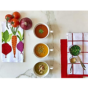 T-fal Textiles 10148 100-Percent Cotton Parquet Kitchen Dish Towel, Red, Check-Single