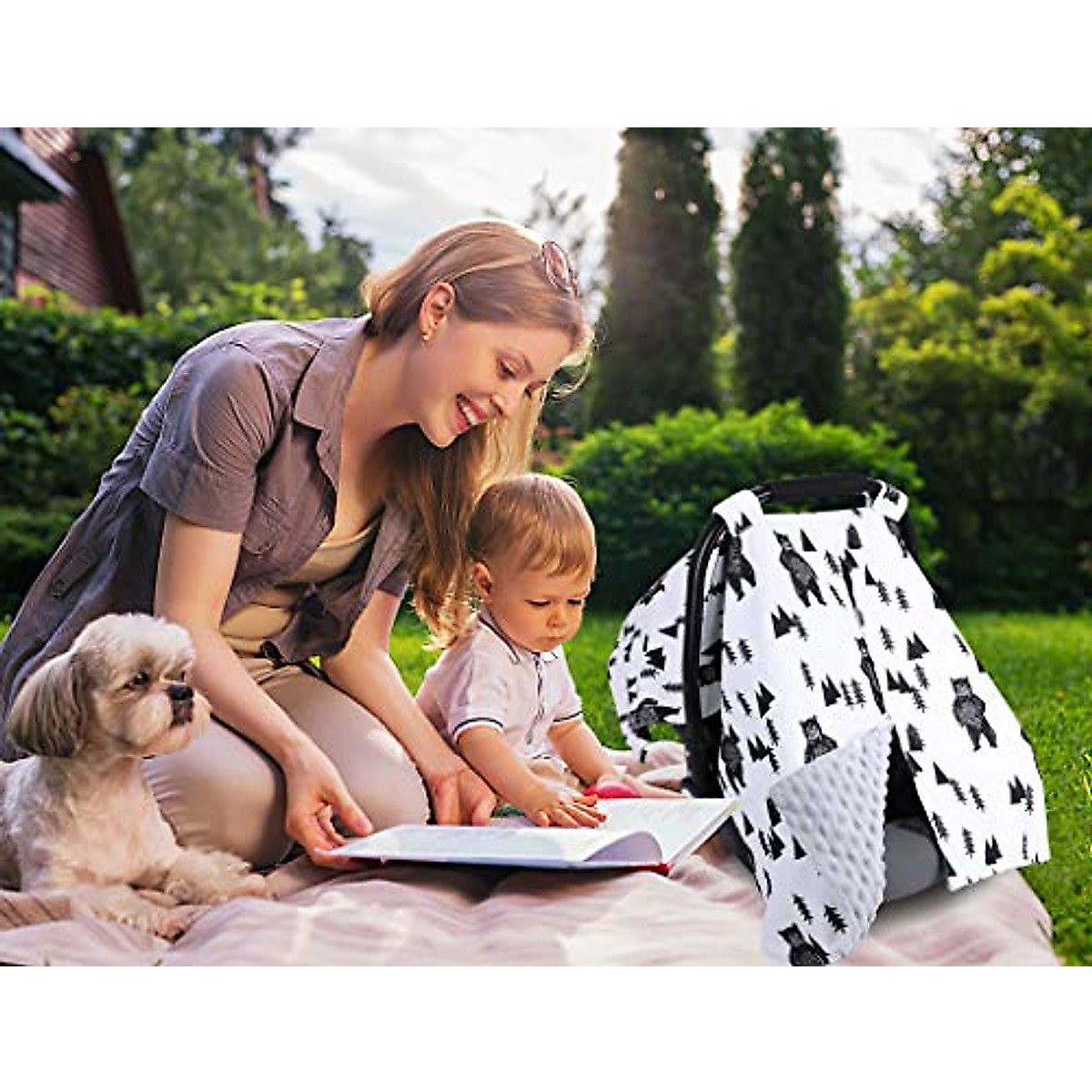 Car Seat Covers for Babies, Breathable Infant Car Seat Cover Baby Car Seat Cover Carseat Canopy with Peekaboo Opening, Newborn Universal Fit Car Seat Cover Baby Essentials for Winter