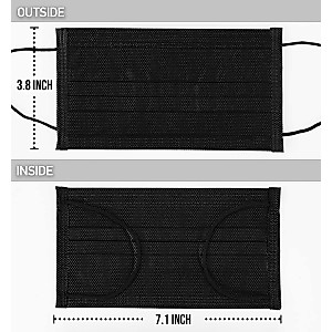 LEMENT 100 Pcs Disposable Face Masks, 3 Ply Face Masks Black Disposable Mask, (Disposable face mask)