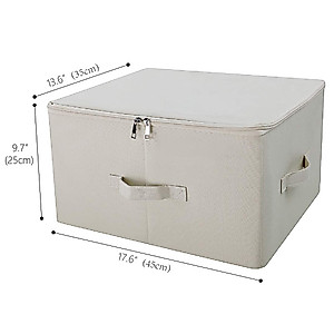 iwill CREATE PRO Collapsible Rigid Storage Bins with Lid, Shelves Clothes Storage Cubes, Tide Up Your Wardrobe, Beige, Set of 2