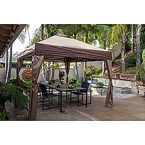 Z-Shade 12 x 12 Foot Lawn, Garden, and Outdoor Event Portable Canopy Tent with Stylish Skirts, Rolling Bag, and Reliable Stake Kit, Tan