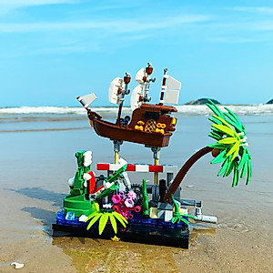 ENJBRICK Pirates Ship Building Kit Compatible with Lego for Adutls,Cute Animal Building Toy for Girls and Boys 8-14 Years Up 448 pcs