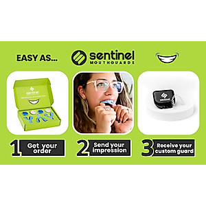 SENTINEL MOUTHGUARDS No-Show Daytime Mouth Guard for Teeth Grinding and Clenching | Custom Fit for Durability and Protection | BPA-Free and Dentist-Approved | Made in USA