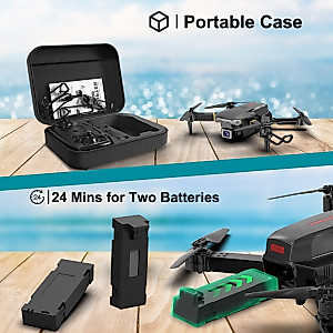 Wipkviey Drone with Camera, 1080P FPV Drone for Adults/Kids, T27 Foldable RC Drone with 3D Flips/Altitude Hold/Gesture Selfie/Waypoint Flight, 2 Batteries and Case, Gifts for Boys/Girls Beginners