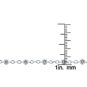 Kobelli Round Moissanite Station Bracelet 1-7/8 CTW in Sterling Silver
