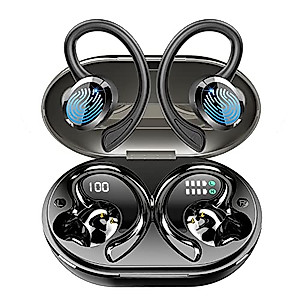 Wireless Earbud, Bluetooth 5.3 Earbud with Sport Earhooks Wireless Earphones in-Ear with HiFi Stereo Sound, Bluetooth Headphones Dual LED Display, 48H Playtime, IP7 Waterproof, Noise Cancelling, Sport
