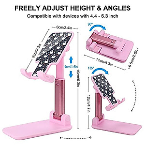 While Swan Foldable Desktop Cell Phone Holder Portable Adjustable Stand for Travel Desk Accessories