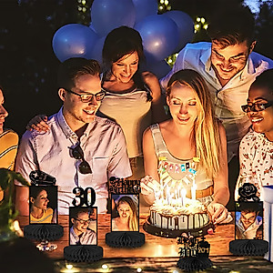 KEKERORA 8PCS Rip 20s Birthday Honeycomb Centerpiece 30th Birthday Photo Table Centerpiece Party Decoration Set Gothic Death to My Twenties Table Toppers Centerpieces for Funeral 30th Bday Men Women