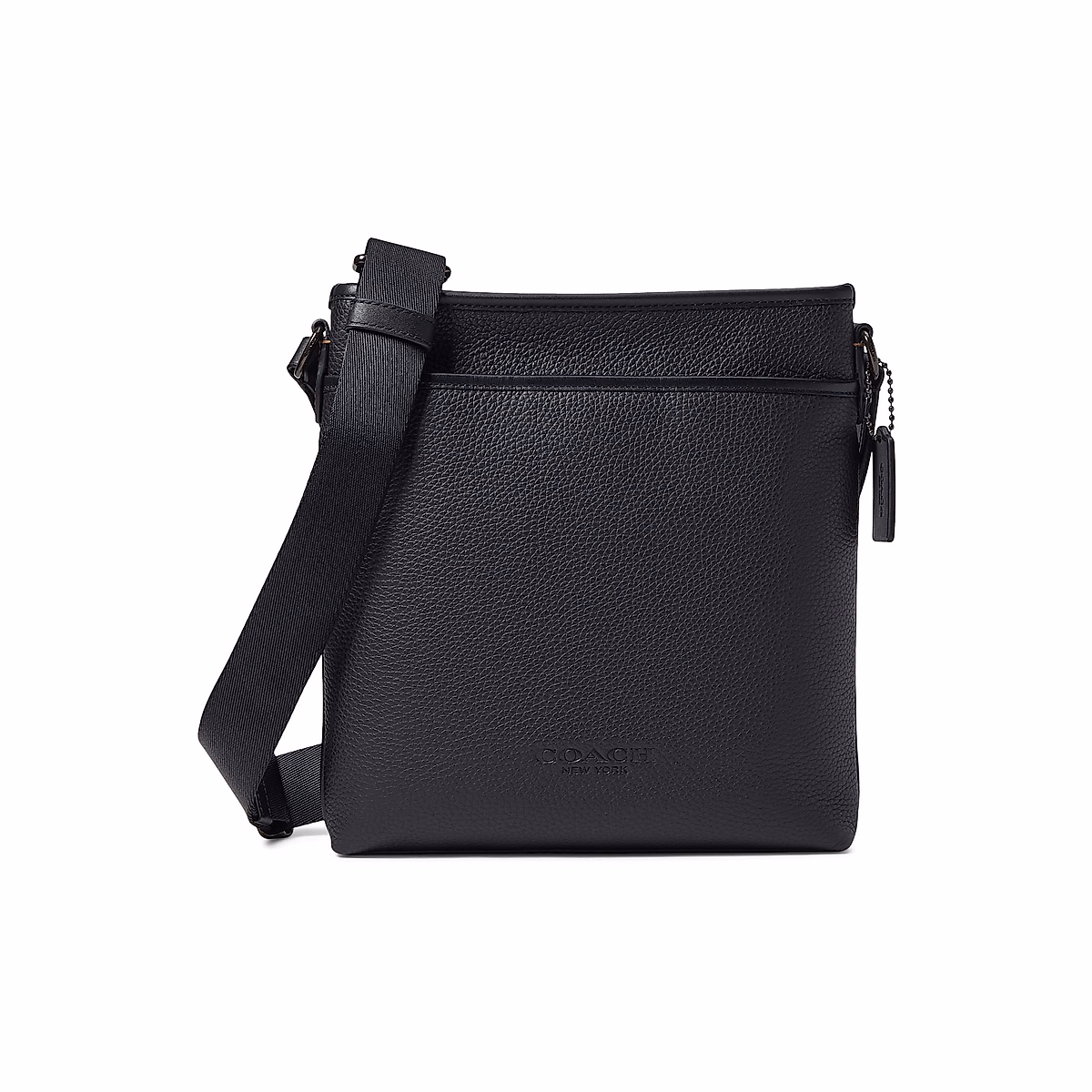 COACH Mens Gotham Slim Crossbody in Pebble Leather, Black