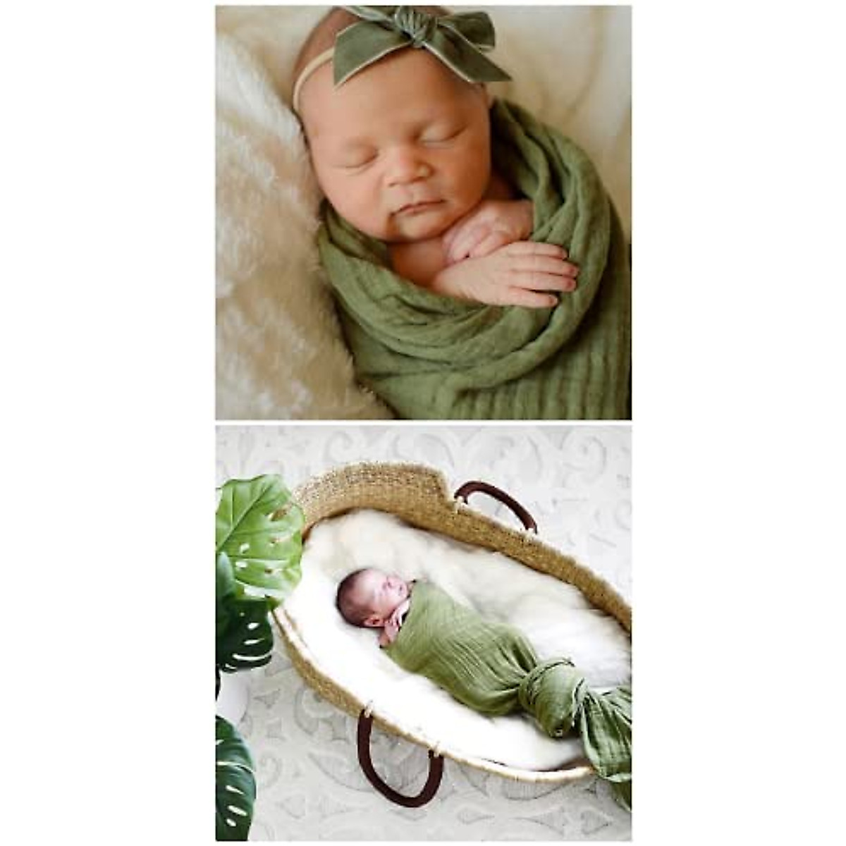 Little Jump Bamboo Muslin Swaddle Blankets - 2 Pack Jungle & Green - Softest Baby Receiving Blankets for Boys and Girls (Jungle & Green)