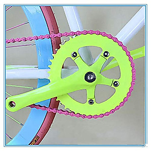 MNTT Bicycle Chains,94 Links Bike Chain Fixed Gear Track BMX Single Speed Cycling Sports Multicolors(Pink)