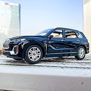 BDTCTK 1/24 Compatible for X7 SUV Model Car Toy Diecast Toy Cars, Zinc Alloy Pull Back Toy car with Sound and Light for Kids Boy Girl Gift(Black)