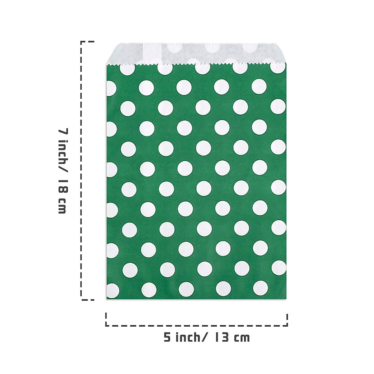 100 pieces Christmas Treat Bags Christmas Goodies Bags, Kraft Holiday Gift Bags Red Green Candy Buffet Paper Bags Xmas Holiday Party Favor Goody Bags