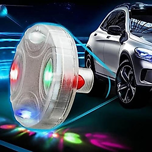 4Pcs Solar Powered Car Wheel Tyre Valve Caps Light, LED Car Wheel Hub Tire Valve Cap Light Lamp Features Solar Chargin Efficient and Environmentally Friendly