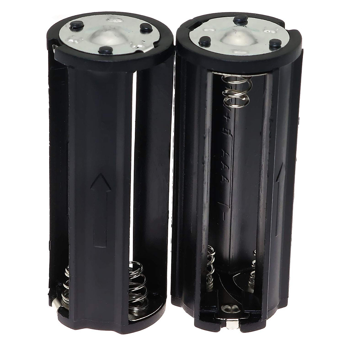 E-outstanding AAA Battery Holder 2PCS Black Cylindrical 3x1.5V AAA Plastic Battery Storage Adapter Case Box for Flashlight Lamp RC (Dia 0.85 inch)
