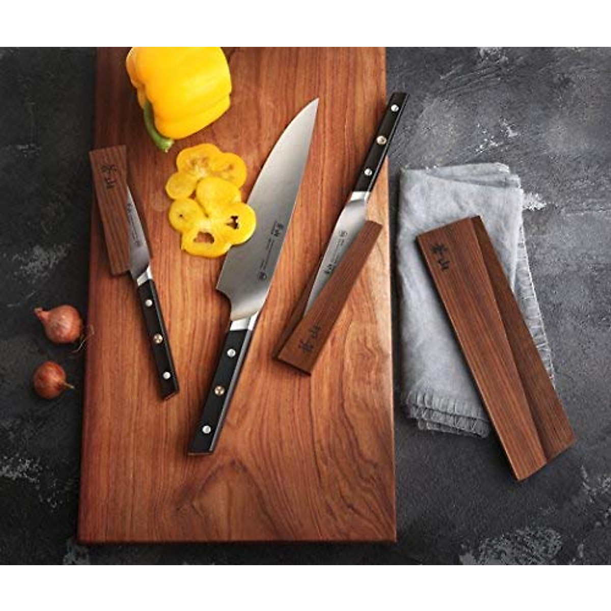 Cangshan TC Series 1021196 Swedish 14C28N Steel Forged 3-Piece Starter Knife Set with Wood Sheaths