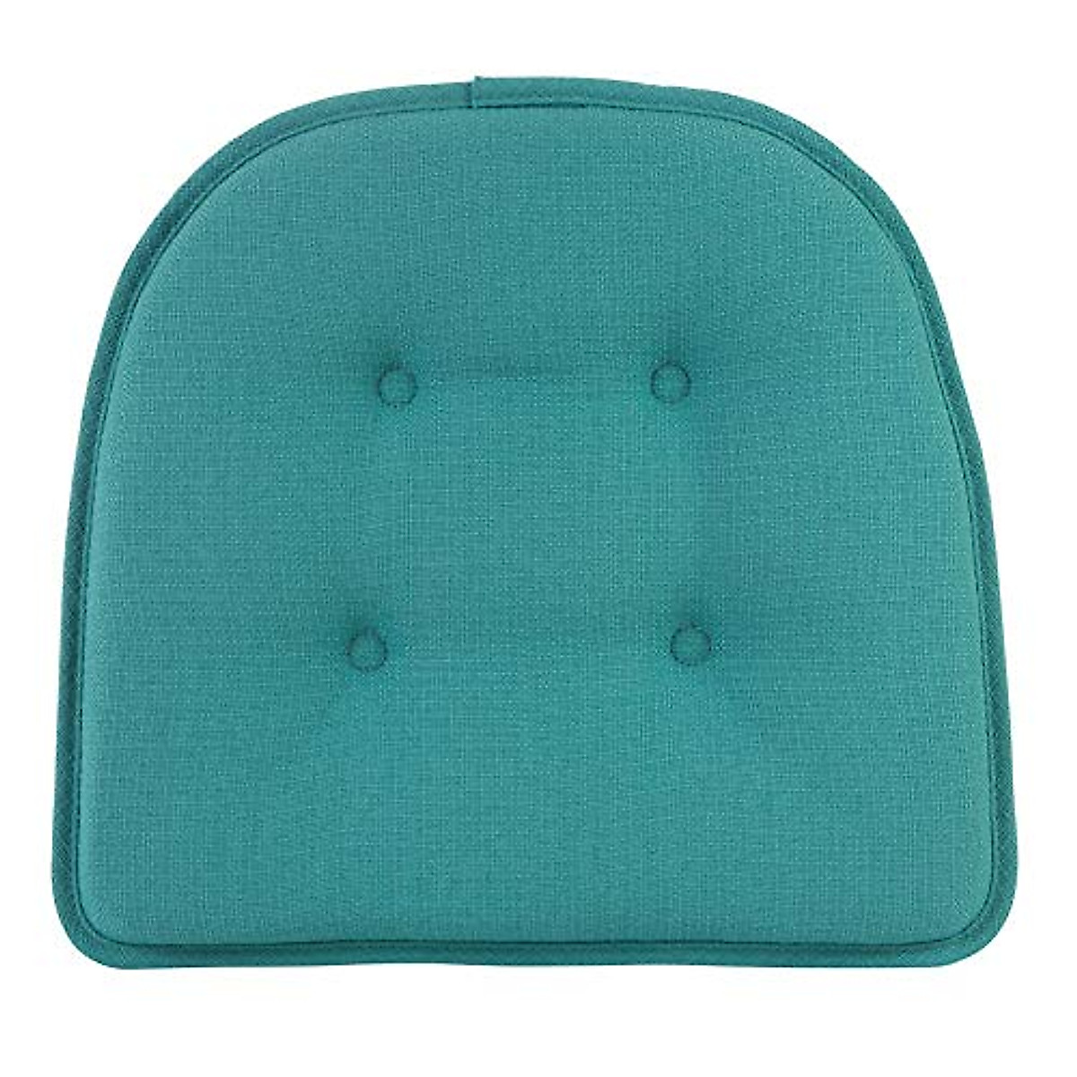 Klear Vu Omega Non-Slip Universal Chair Cushions for Dining Room, Kitchen and Office Use, U-Shaped Skid-Proof Seat Pad, 15x16 Inches, 4 Pack, 07 Teal