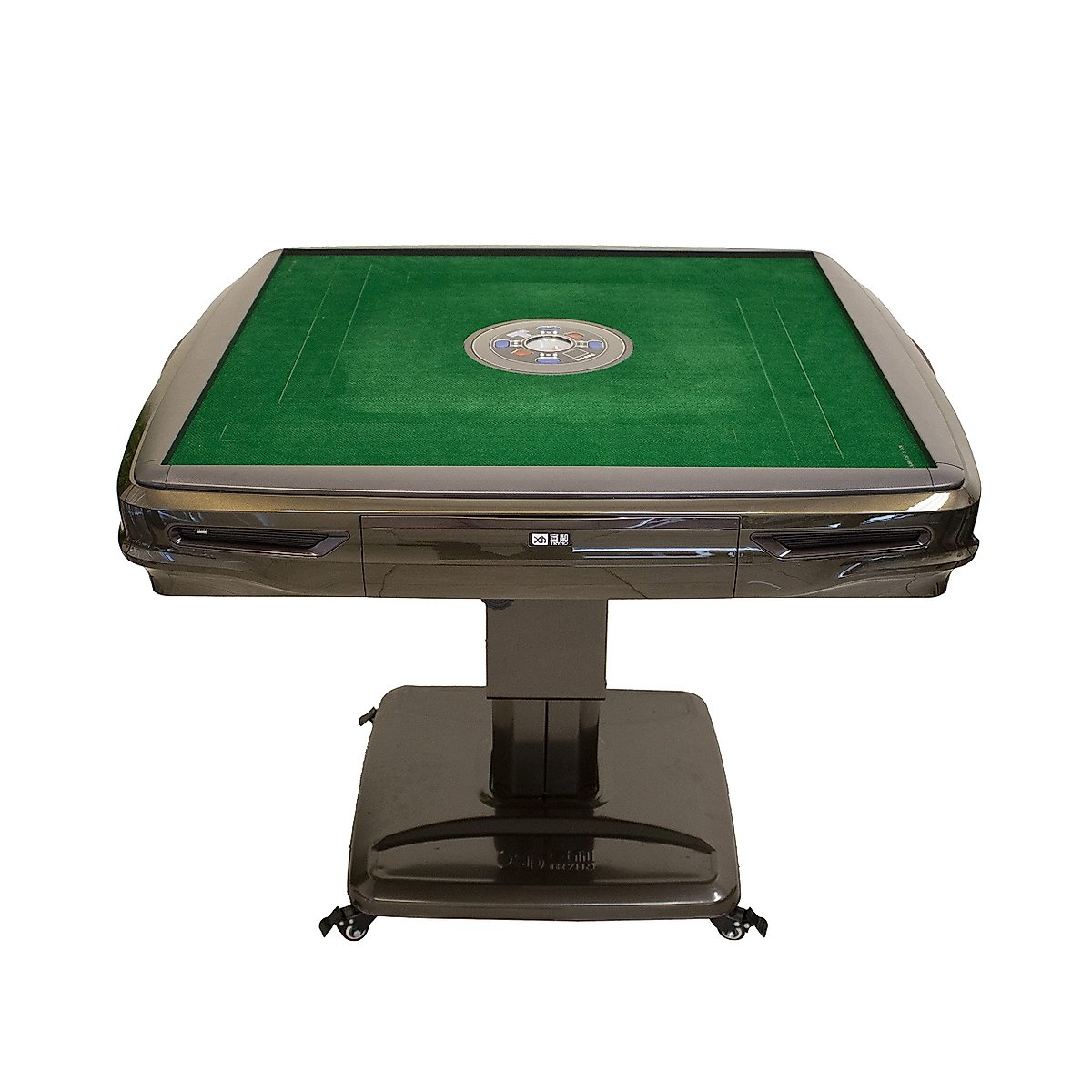 TRYHO Tornado Automatic Mahjong Table Gray Ultra-Thin Pedestal Folding Style with Tiles 宣和 超薄电动麻将桌 Electric Mah Jongg More Rounds No More Shuffling (44mm, Numbered Tiles)