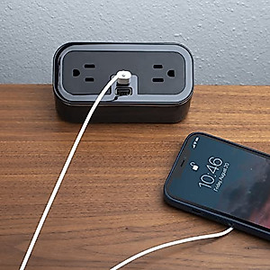 Brandstand | CubieMini | 1 USB-A Port and 1 USB-C Port | 2 Tamper Resistant Outlets