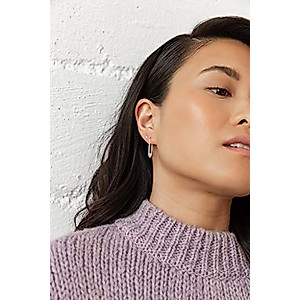 Boma Jewelry Sterling Silver Safety Pin Hoop Earrings (Silver)