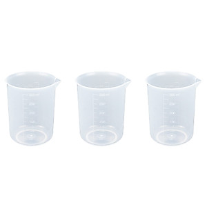 Antrader Kitchen PP Measuring Cup Scientific Plastic Graduated Beaker Transparent 250ml-300ml, 3-Pack