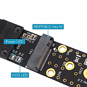 BQZYX+ NGFF M.2 Key A+E Male to Key M Female Adapter Cable