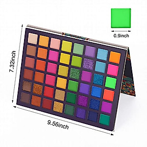 UCANBE EXOTIC FLAVORS Neon Eyeshadow Makeup Palette - 48 Colorful High Pigmented - Rainbow Matte Shimmer Glitter Eye Shadow Make Up Pallet Gift Set