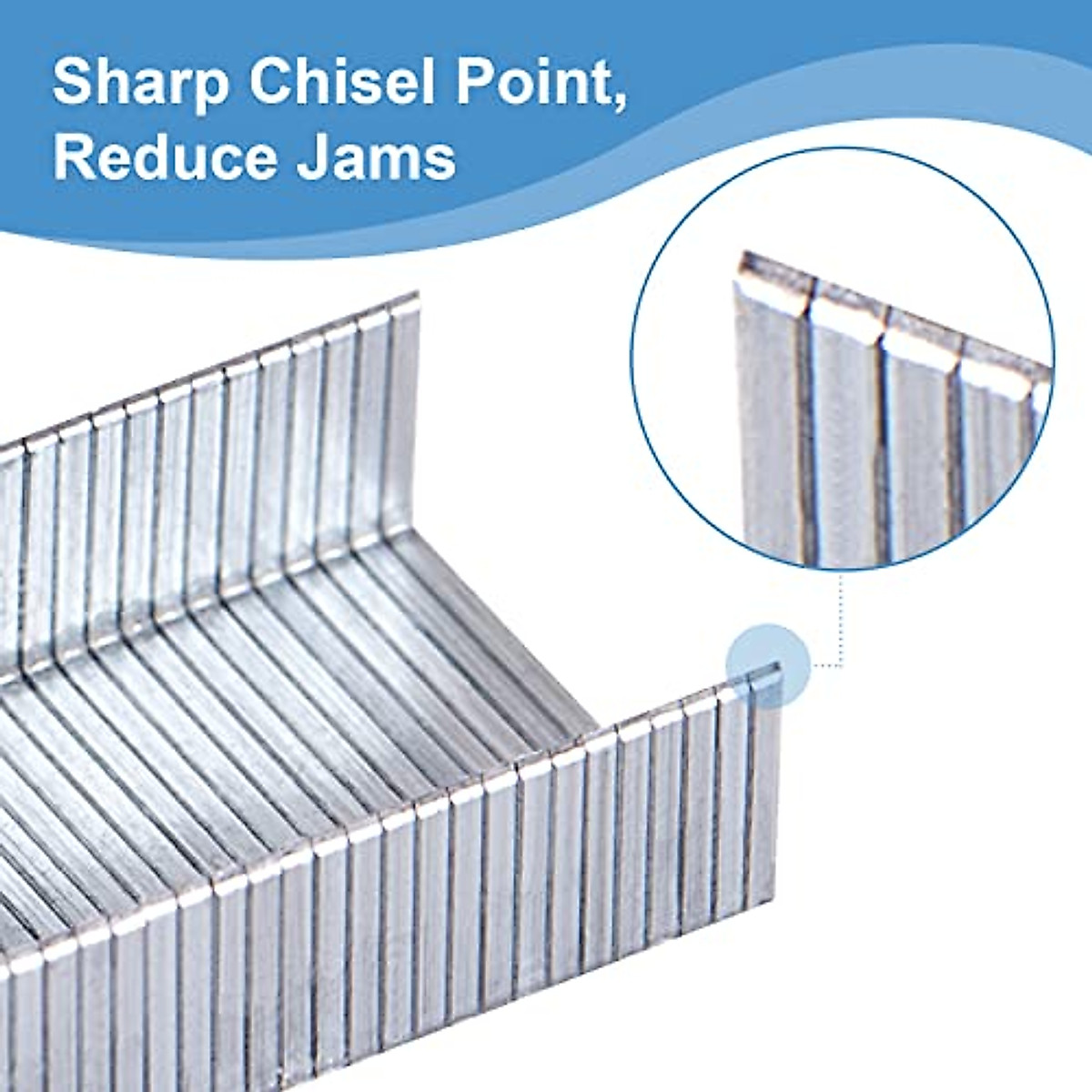 EZWORK Standard Staples, 1/4 inch Length, 25 Sheet Capacity, 10000 Staples, 10 Pack General Purpose Staple, Jam Free Sharp Chisel Point Staples for Most Standard Desktop Staplers (24/6, 1/4'' Length)