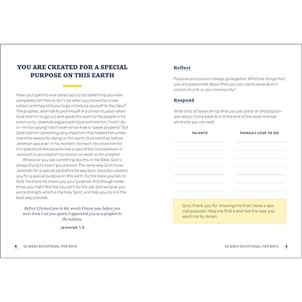 52-Week Devotional for Boys: Prayers for Growth and Inspiration