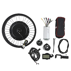 SPYMINNPOO 20 Inch Fat Tire Rear Wheel Motor 48V 1500W Electric Bike Conversion Kit with KT 35A Controller LCD3 Display Riding