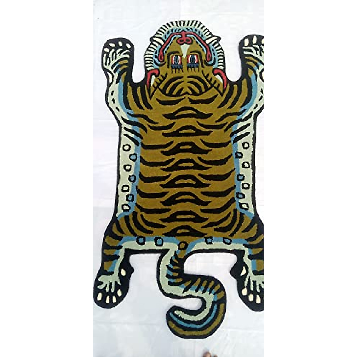 Tiger Print Skin Area Rug for Home Decor Wall Hanging for Living Room Bedroom Anti-Slip Rug Gift by AFTAB Collection (3 x 5) (Tiger 2, 3 x 5 feet), AREARUGS3, Multi