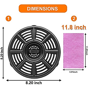 HEISENLIN Air Fryer Replacement Parts Crisper Plate for Ninja Air Fryers Foodi, 8.2 inch 4QT Premium Round air Fryer Tray Grill Pan Plate Accessories with Rubber Feet for Ninja, Dishwasher Safe