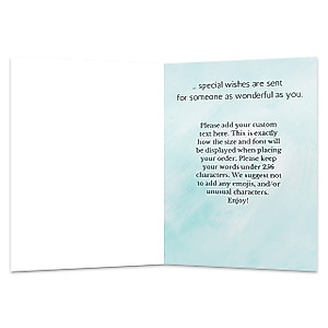 Simply Uncaged Christian Gifts Personalized Happy Birthday Card Custom Your Photo Image Upload Your Text Greeting Card (Single Card)