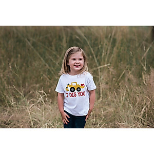 7 ate 9 Apparel Kid's I Dig You Construction Truck Valentine's Day T-shirt 3T White