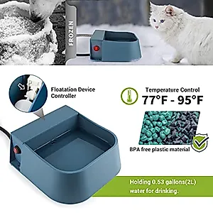 PETLESO Heated Automatic Water Bowl for Dogs, Heated Dog Automatic Filling Outdoor Bowl, Heated Auto Waterer for Dogs, Cats, Chickens, Feral Animals