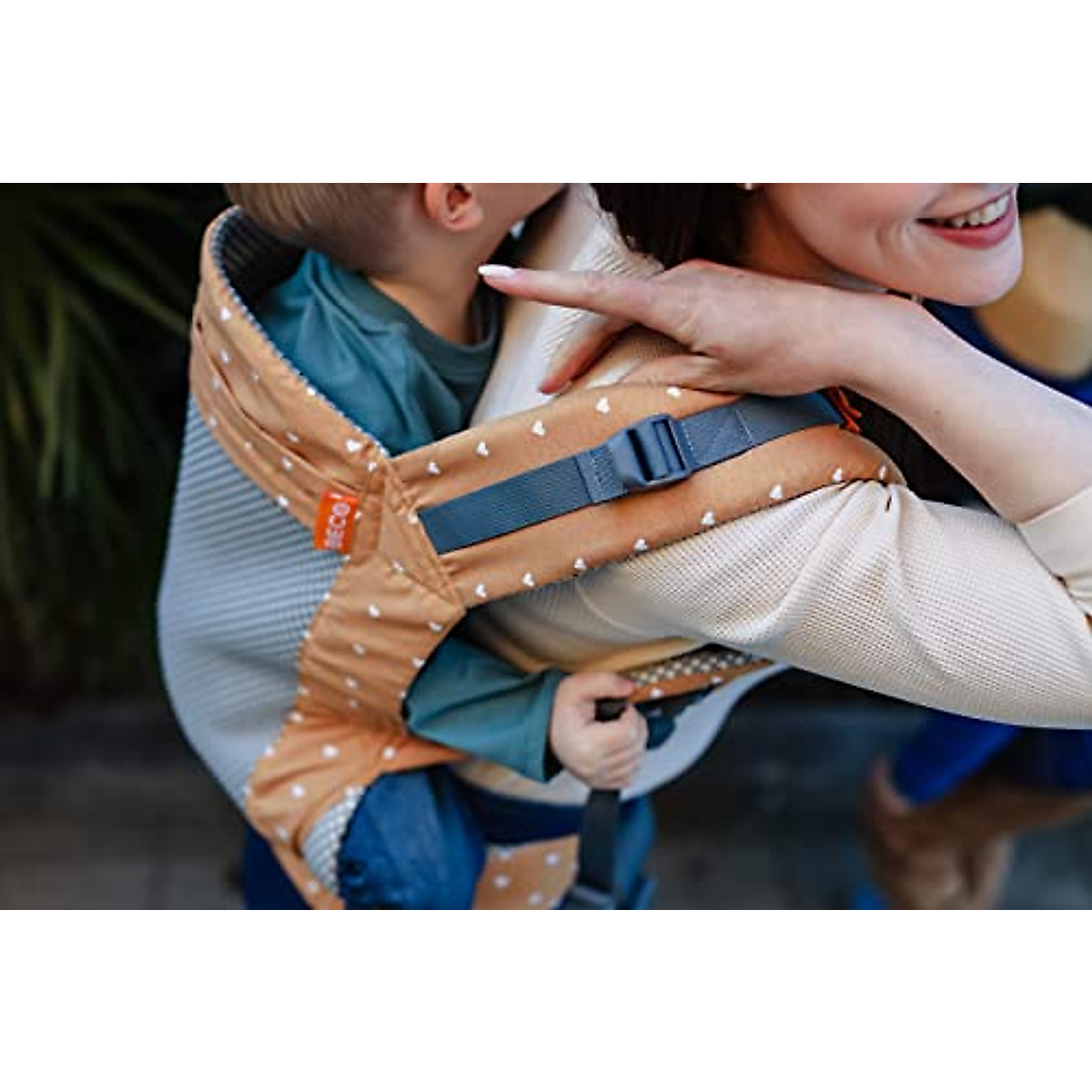 Beco Toddler Carrier with Extra Wide Seat - Toddler Carrying Backpack Style and Front-Carry - Lightweight & Breathable Child Carrier - Toddler Sling Carrier 20-60 lbs (Cool Brick Heart)