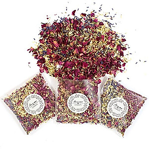 Confetti Dried Flowers and Petals - 100% Natural Wedding Confetti Dried Flower Petals Pop Wedding and Party Decoration Biodegradable Rose Petal Confetti (36)