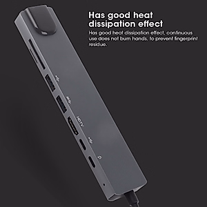 USB C Hub, 8 in 1 Laptop Docking Station, Aluminum USB C Multiport Adapter with , USB3.0, RJ45, USB C Female Port, USB C Male Port, TF Card Reader