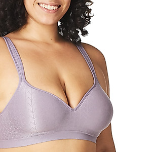 Bali Comfort Revolution Wireless Bra, Full-Coverage Wirefree Bra, Wireless Everyday Bra with Cool Comfort Fabric, Perfectly Purple Zag, 38B