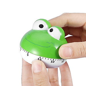 Animal Timer Mechanical Cooking Timer, Manual Animal Shape Counters, Cartoon Kitchen Timing Tool for Cooking Baking(Green Frog)
