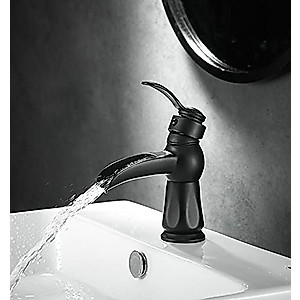 ZOOMLAND Kitchen Sink Mixer Taps Basin Mixer Faucets, Bathroom Sink Tap, Brushed Brass Hot and Cold Bath Faucet, Single Handle Hole Basin Tap Compatible with Balcony Laundry,Kitchen faucets, BWJ-681