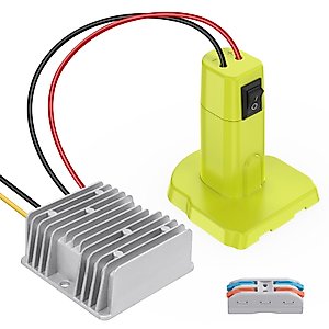 18V to 12V Step Down Converter Aadpter for Ryobi 18V Battery DC Voltage Converter Regulator 15A MAX 180W Automatic Buck Converter Power Wheels Aadpter with Switch for DIY Ride On Truck, RC Car Toys