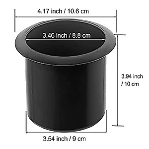 GYBest 2 Pcs Plastic Black Cup Holder, Recliner-Handles Replacement Cup Holder Insert for Sofa Boat Couch Recliner Poker Table (Bottom: 3.54", Top: 4.17", Height: 3.94")