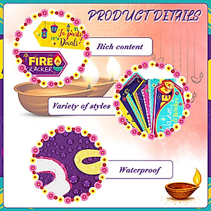 20 Pieces Diwali Decoration Happy Diwali Party Yard Sign Signs Diwali Photo Booth Props Holiday Party Decoration for Diwali Party Supplies