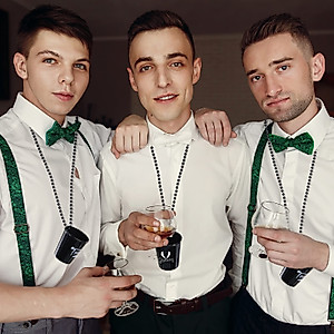 20 Pack Bachelor Shot Glass Necklace Bulk Groom Team Shot Cups with Beaded Necklace Bachelorette Bridal Shower Party Favors Supplies Wedding Proposal Gifts for Men Groomsman, Black