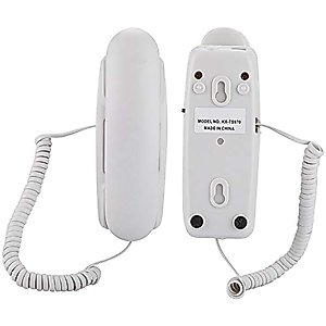 Corded Wall Phone Without Caller ID, Desktop Landline Corded Telephone for Home,Hotel,Living Room,School and Office,Powered by Telephone Line(White)