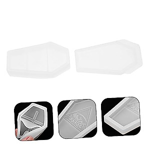 Amosfun 2 Sets Coffin Storage Mold Ornament Storage Box Makeup Storage Box Dice Resin Mold Resin Coffin Caskets Makeup Storage Tray Molds Handmade Craft Mold Handmade Mold for Home White