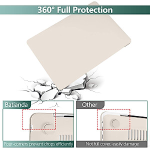 Batianda for MacBook Pro 13 inch Case 2020 2022 Release M2 Chip A2338 M1 A2289 A2251, Plastic Rubberized Matte Hard Shell Case with Keyboard Cover for Newest MacBook Pro 13'' Touch Bar, Rock Grey