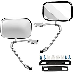 ECCPP Manual Side View Mirrors Plastic Pair Set for Ford for F-Series for F150 for F350 Bronco Pickup Truck SUV